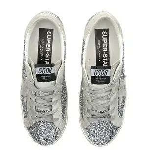 GOLDEN GOOSE Glitter Super-star Sneakers - Silver