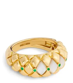 L'ATELIER NAWBAR Yellow Emerald And Mother Of Pearl Ring - Gold