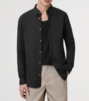 ALLSAINTS Stretch-cotton Hawthorne Shirt - Black