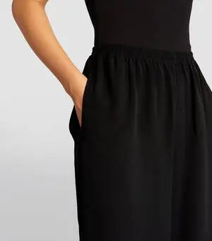 Eskandar Silk Wide-leg Trousers - Black