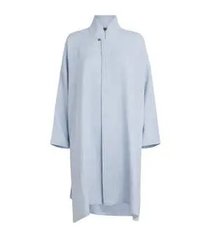 Eskandar Silk Jacquard Shirt - Blue