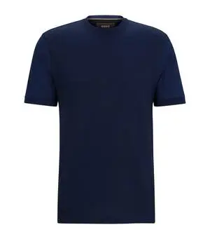 BOSS Cotton-silk T-shirt - Blue