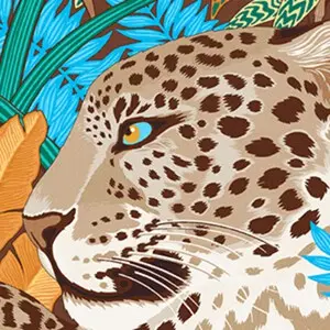 Cartier Silk Panthère Jungle Scarf - Beige