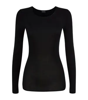 Hanro Cotton Long-sleeved Top - Black