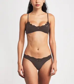 SKIMS Fits Everybody Scoop-neck Bralette - Brown