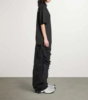 Balenciaga Distressed Rhinestone Logo T-shirt