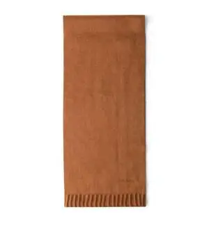 Prada Cashmere Logo Scarf - Brown