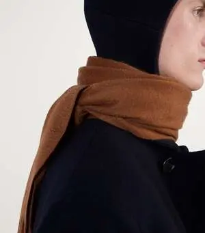 Prada Cashmere Logo Scarf - Brown