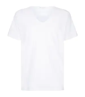 Sunspel Cellular Cotton V-neck T-shirt - White