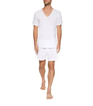 Sunspel Cellular Cotton V-neck T-shirt