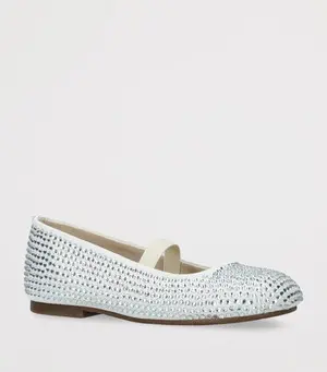 BABYWALKER Embellished Leather Mary Janes