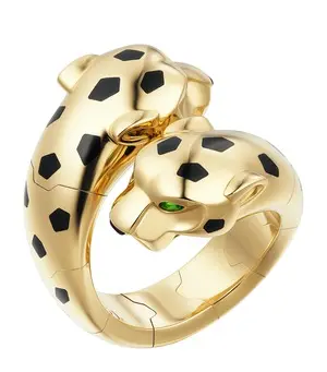 Cartier Panthère De Ring In Yellow With Tsavorite Garnet And Onyx - Gold