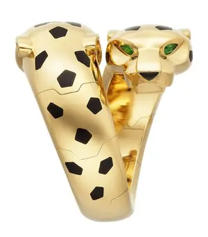 Cartier Panthère De Ring In Yellow With Tsavorite Garnet And Onyx