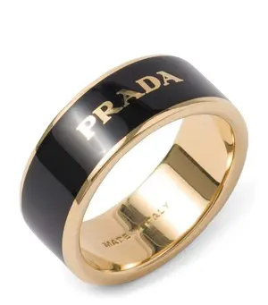 Prada Enamel Logo Ring - Black
