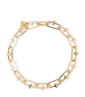 Prada Triangle Chain Necklace - Metallic