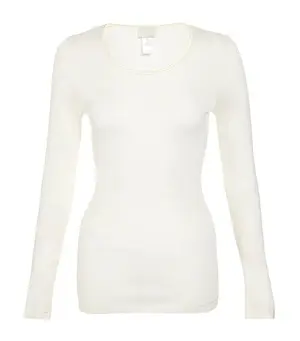 Hanro Pure Silk Long Sleeve Top - Ivory