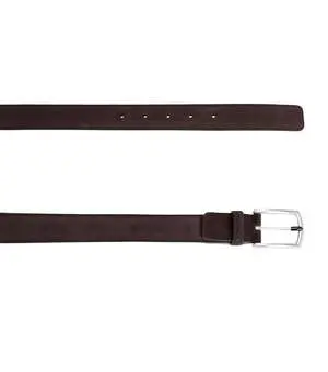 Zegna Suede Triple Stitch Belt - Brown