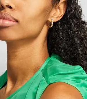 Sophie Bille Brahe Diamond And Yellow Hoop Earrings