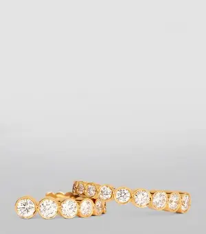 Sophie Bille Brahe Diamond And Yellow Hoop Earrings