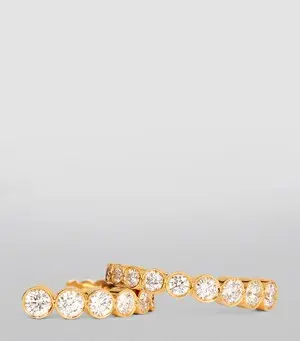 Sophie Bille Brahe Diamond And Yellow Hoop Earrings