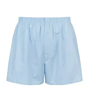 Sunspel Cotton Classic Boxer Shorts Blue