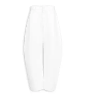 Alaïa Round Wide-leg Jeans - White