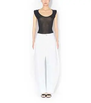 Alaïa Round Wide-leg Jeans - White