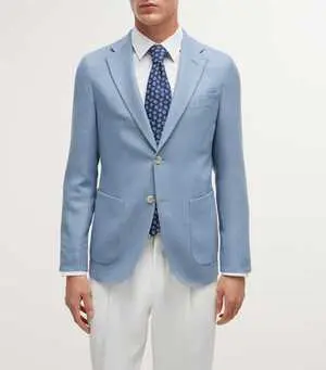 BOSS Virgin Wool-cashmere Slim Blazer - Blue