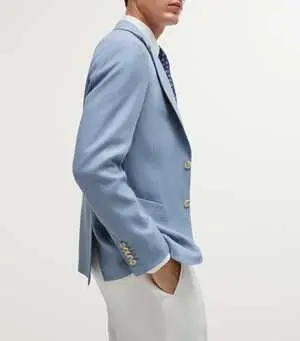 BOSS Virgin Wool-cashmere Slim Blazer - Blue