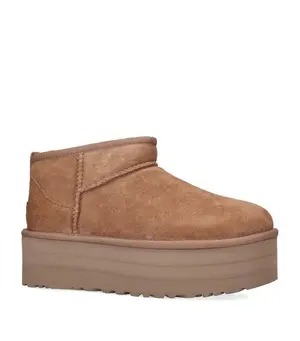 UGG Suede Classic Ultra Mini Platform Boots - Brown