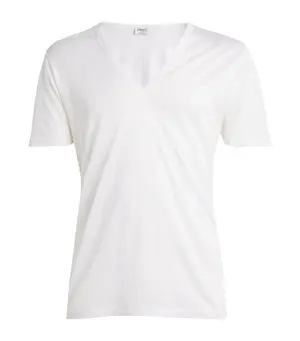 Zimmerli Cotton V-neck T-shirt - White
