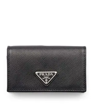 Prada Saffiano Leather Card Holder - Black