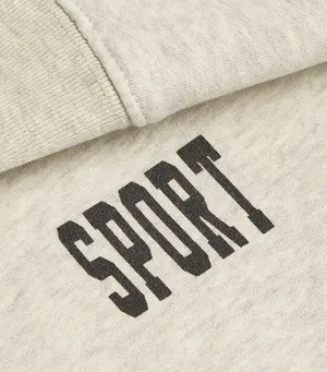 ANINE BING Harvey Textured Logo Cotton Hoodie - Grey