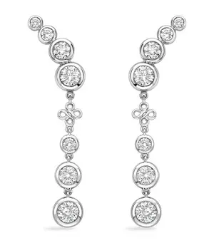 BOODLES Platinum And Diamond Drop Earrings - Silver