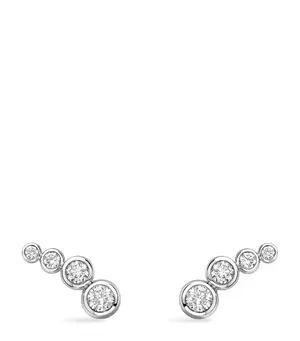 BOODLES Platinum And Diamond Drop Earrings - Silver