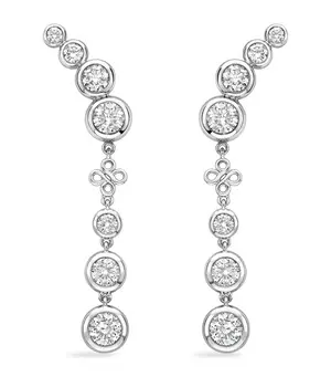 BOODLES Platinum And Diamond Drop Earrings - Silver