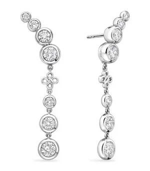 BOODLES Platinum And Diamond Drop Earrings - Silver