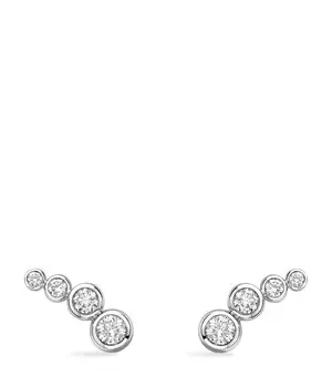 BOODLES Platinum And Diamond Drop Earrings - Silver