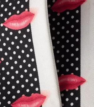 Prada Silk Printed Skinny Scarf - Black