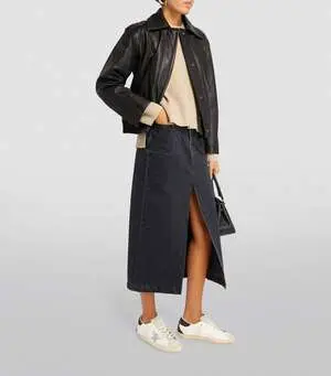 GOLDEN GOOSE Leather Superstar Sneakers With Glitter Embellishments