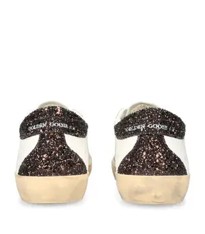 GOLDEN GOOSE Leather Superstar Sneakers With Glitter Embellishments