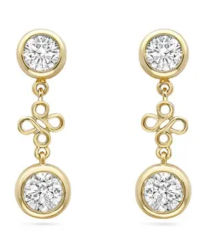 BOODLES Gold And Diamond Drop Earrings - Yellow