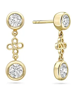 BOODLES Gold And Diamond Drop Earrings - Yellow