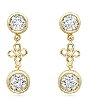 BOODLES Gold And Diamond Drop Earrings - Yellow