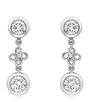 BOODLES Platinum And Diamond Drop Earrings - Silver