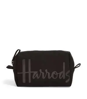 Harrods Logo Cosmetics Bag - Black