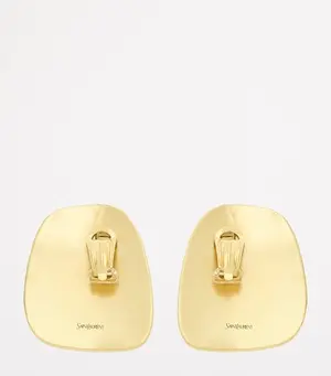 Saint Laurent Cabochon Clip-on Earrings - Metallic