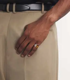 Tom Wood Sterling Cushion Tiger Eye Ring