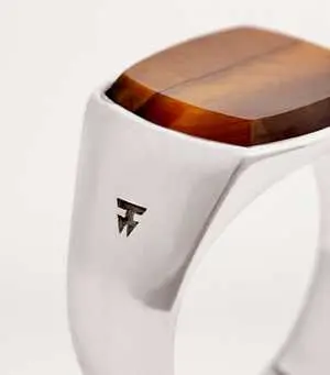 Tom Wood Sterling Cushion Tiger Eye Ring