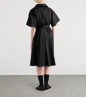 Prada Re-nylon Midi Dress With Zip-up Front And Elasticated Trims